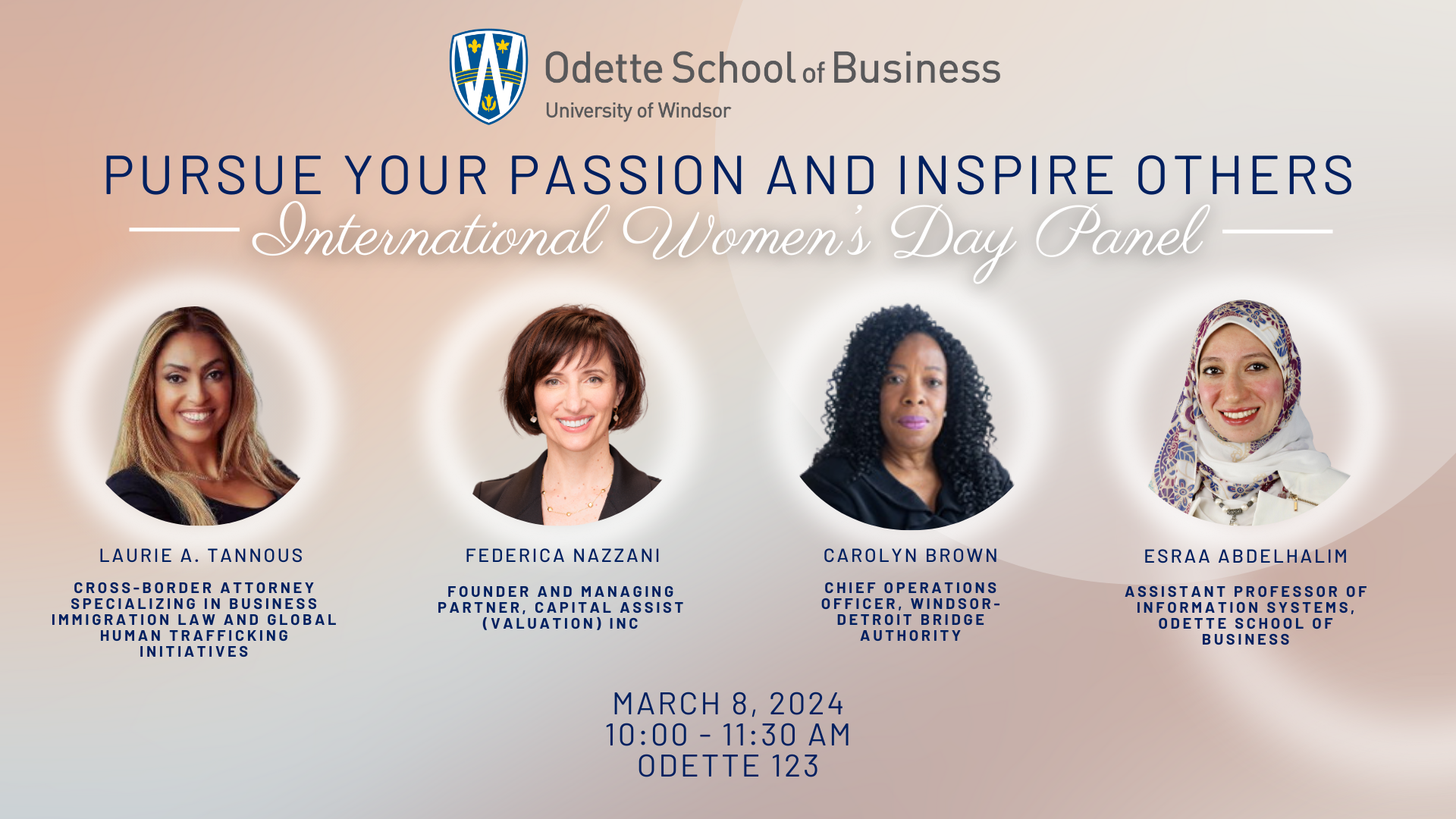 International Women's Day Panel - Pursue Your Passion and Inspire Others | Odette School of Business