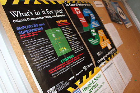 Campus bulletin boards dedicated to health and safety information ...