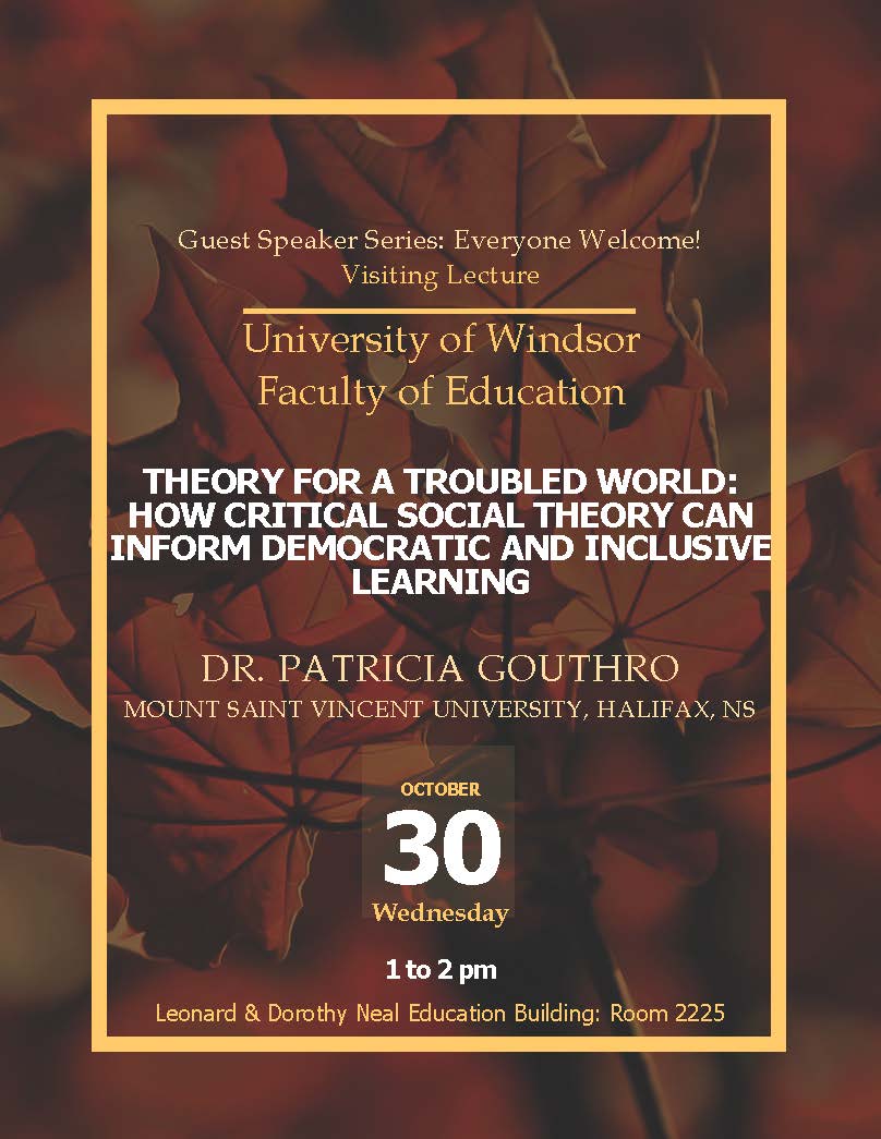 Visiting Lecture: How Critical Social Theory can Inform Democratic and ...