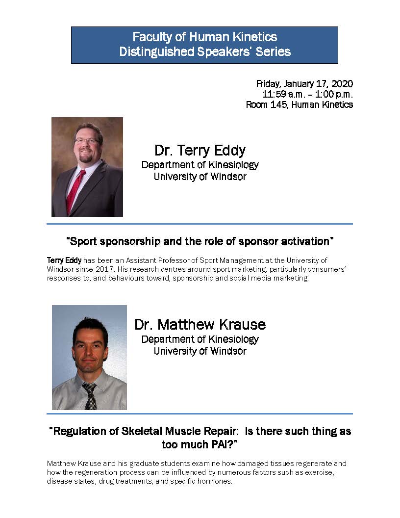 Distinguished Speakers Dr. Terry Eddy, "Sport sponsorship and the role ...