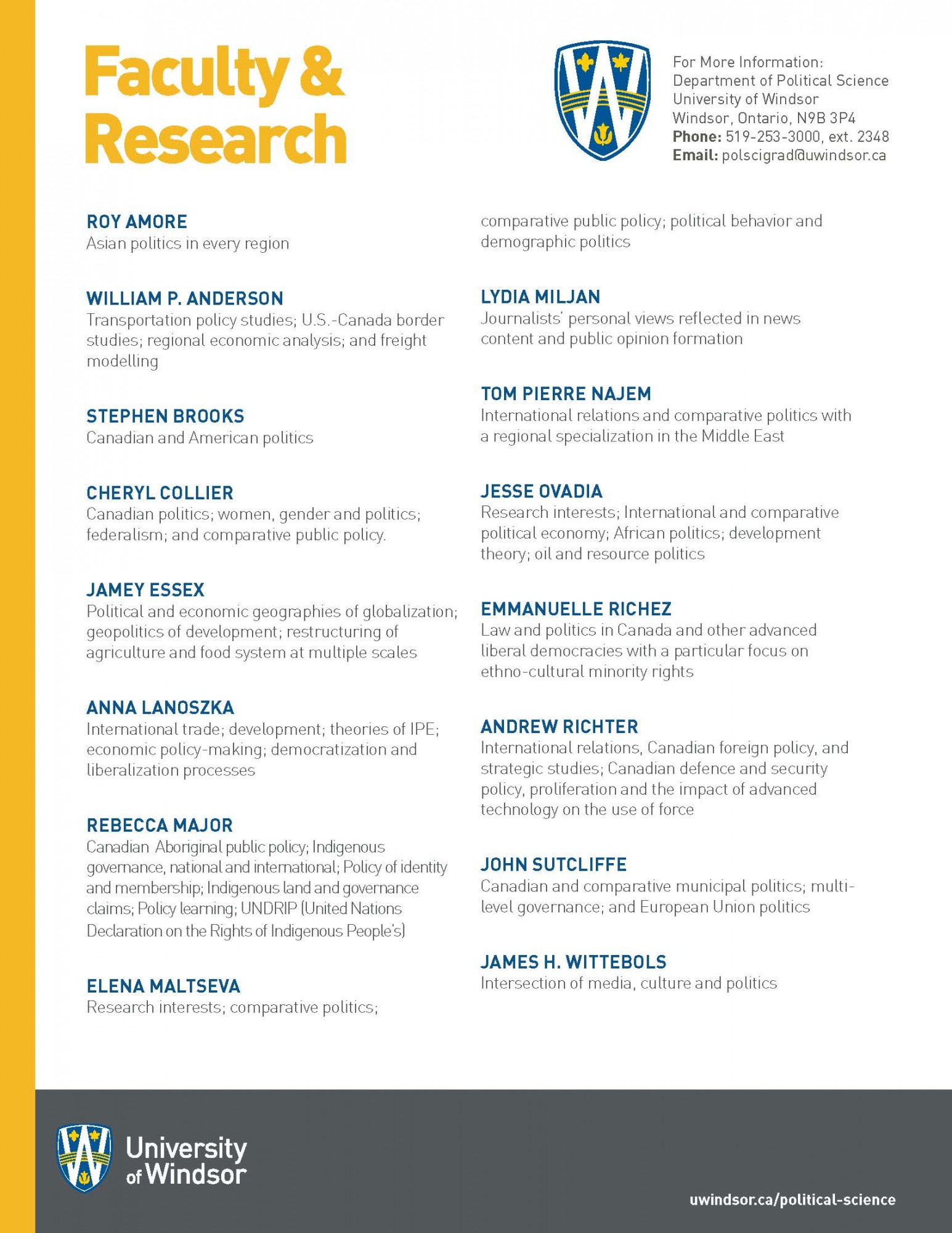 Political Science Graduate Programs Brochures | Department of Political ...