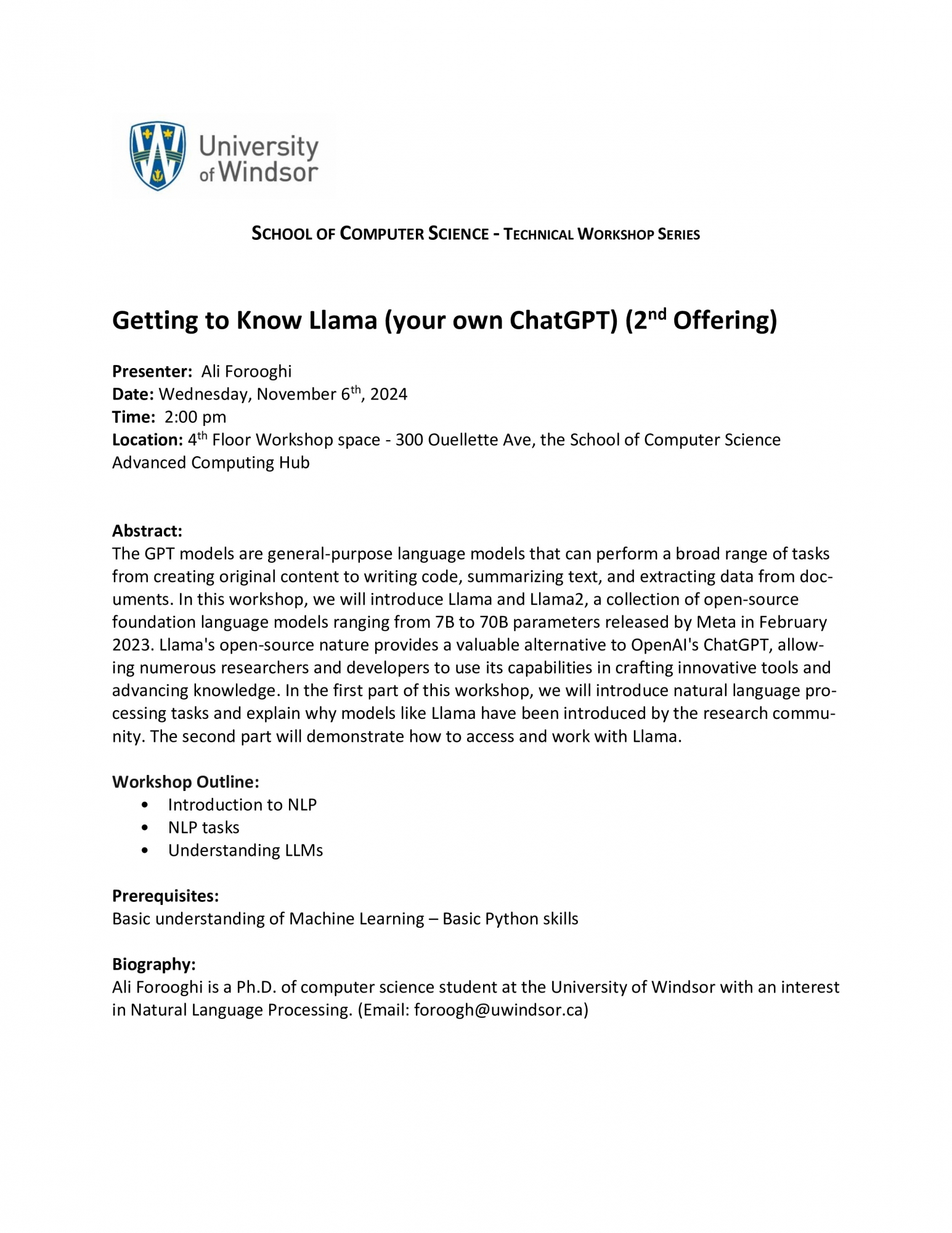 Technical Workshop - Getting to Know Llama (your own ChatGPT) (2nd ...