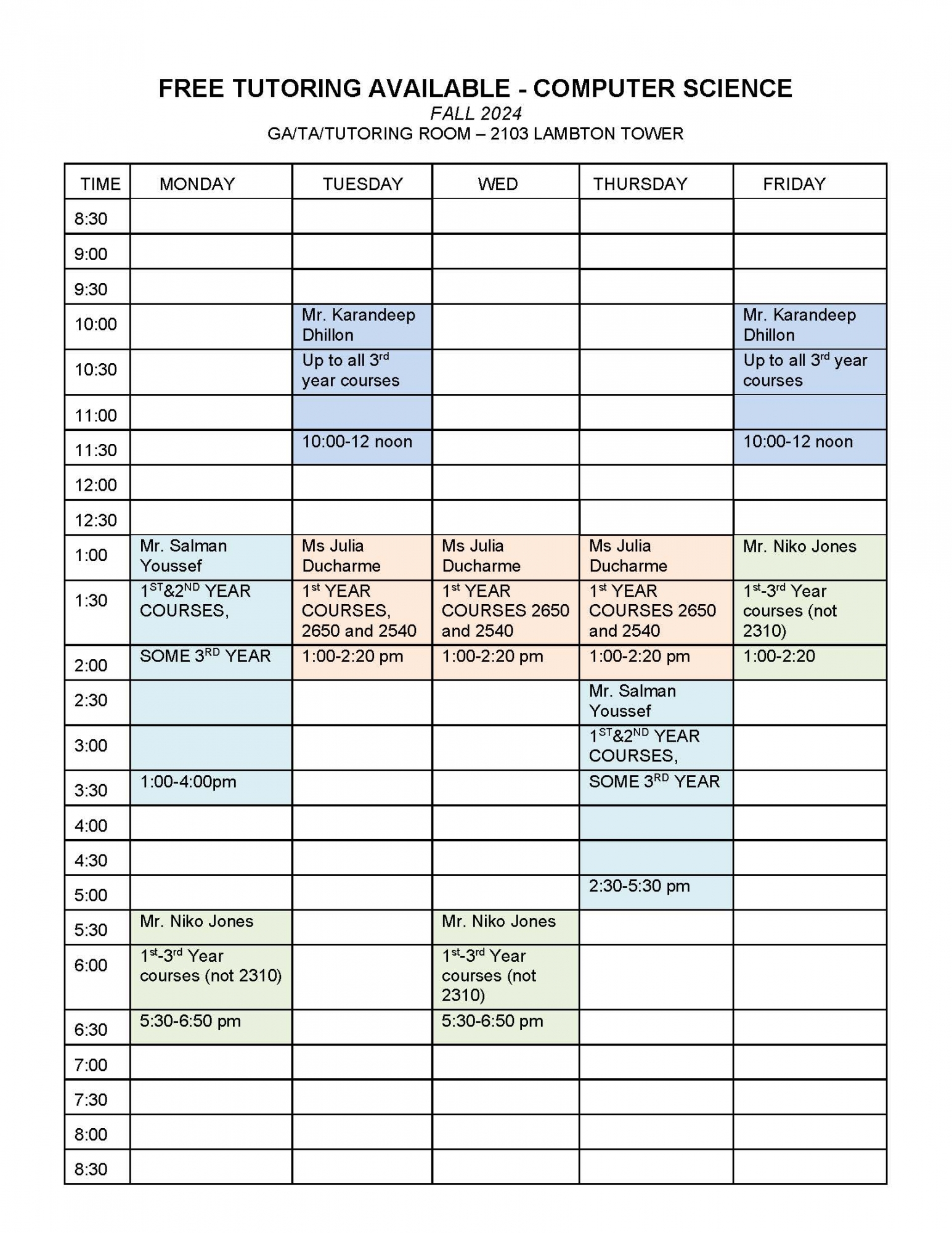 Tutoring and Academic Resources | School of Computer Science