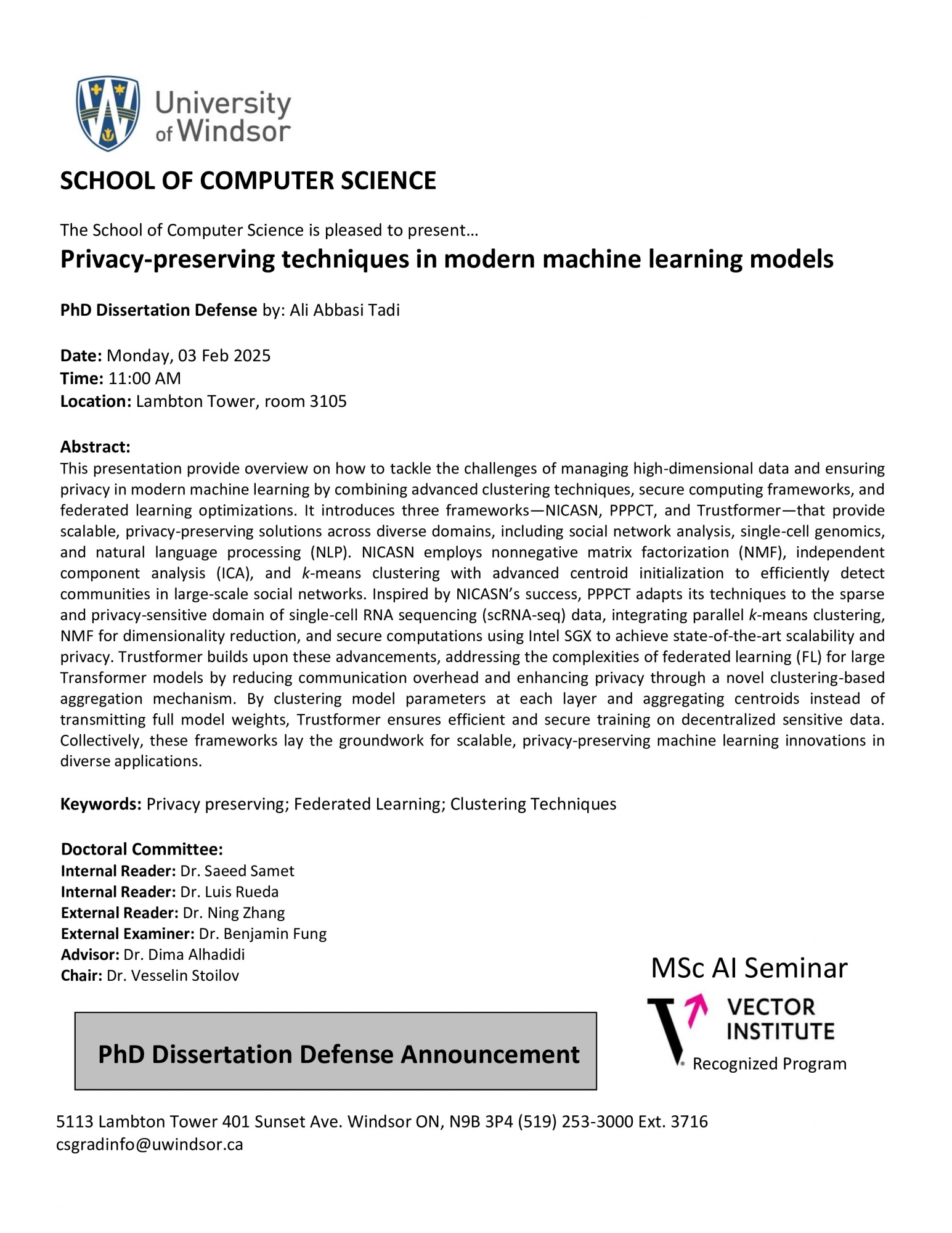 Privacy-preserving techniques in modern machine learning models - PhD Dissertation Defense by ...
