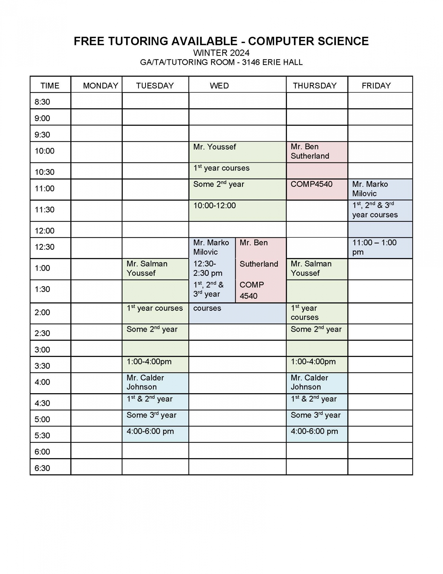 Tutoring and Academic Resources | School of Computer Science