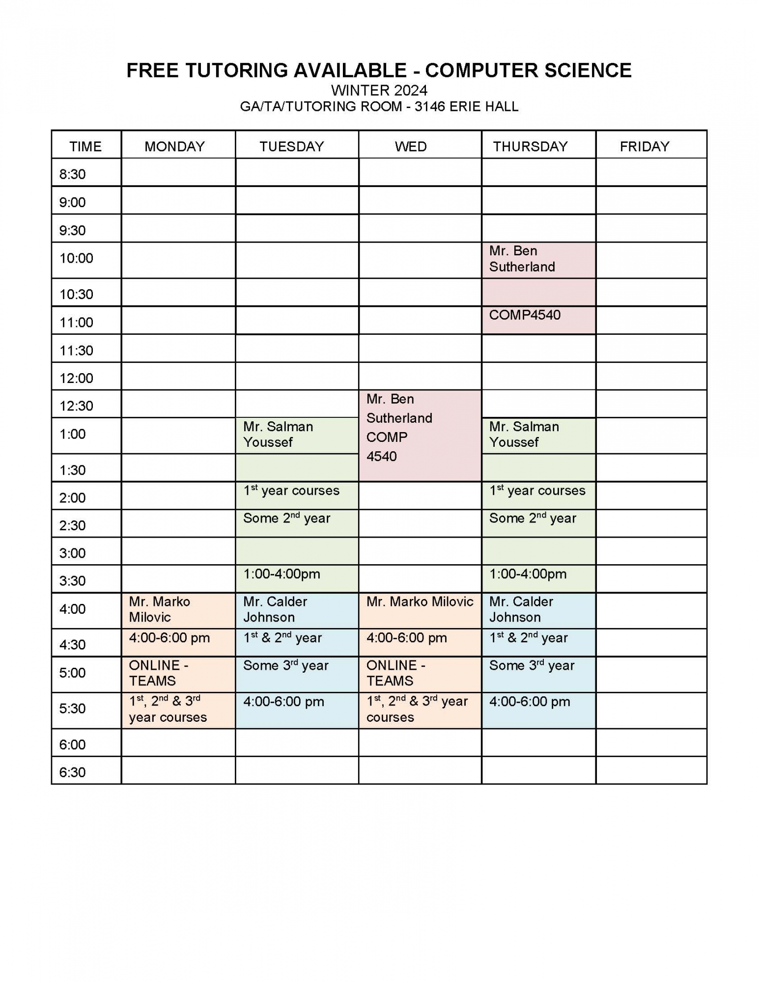 Tutoring and Academic Resources | School of Computer Science