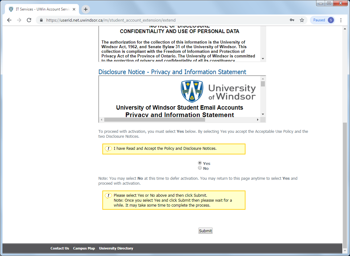 ask.UWindsor - How do I extend my UWin Account?