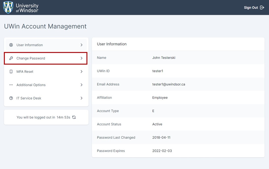 ask.UWindsor - How do I change my UWin Account password?